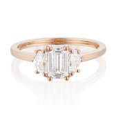 One-of-a-Kind Emerald and Cadillac Cut Diamond Ring