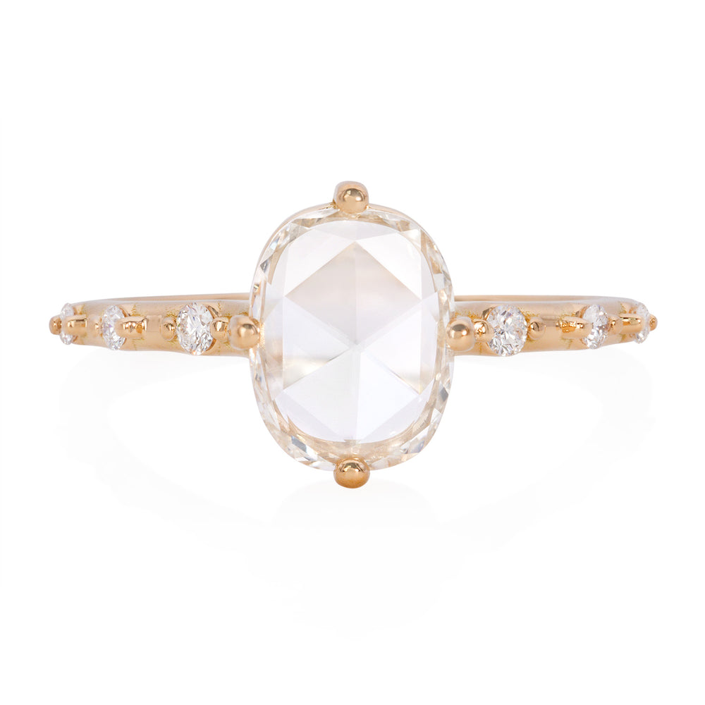One of a Kind 0.94 Carat Cushion Rose Cut Diamond Ring - SOLD